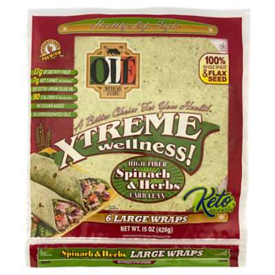 Olé Mexican Foods Xtreme Wellness! Carb Lean Spinach & Herbs Large ...