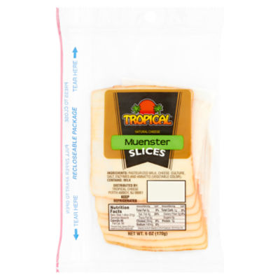 Tropical Muenster Slices Natural Cheese, 6 oz - Price Rite
