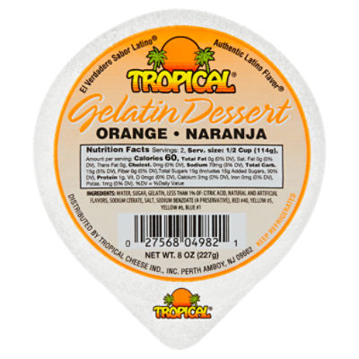 Tropical Orange Gelatin Dessert, 8 oz - Price Rite