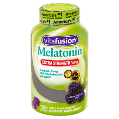 Vitafusion Extra Strength Melatonin Natural Blackberry Flavor Gummies ...