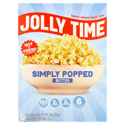 Jolly Time Simply Popped Butter Microwave Popcorn, 3 oz, 6 count - ShopRite
