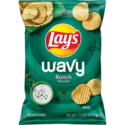 Lay's Wavy Ranch Flavored Potato Chips, 7 ½ oz