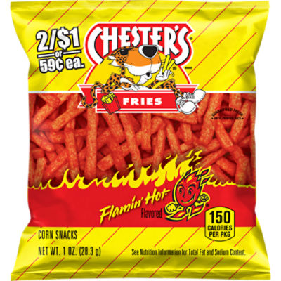 Chester's Fries Flamin' Hot Flavored Corn Snacks, 1 oz - Price Rite