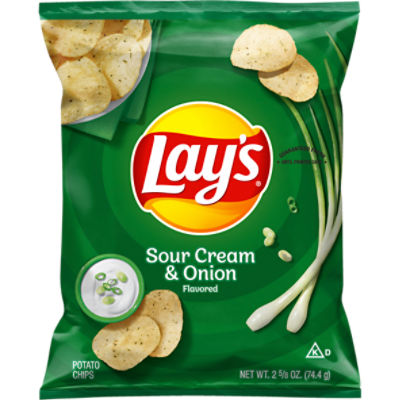 Lay's Sour Cream & Onion Flavored Potato Chips, 2 5/8 oz - ShopRite