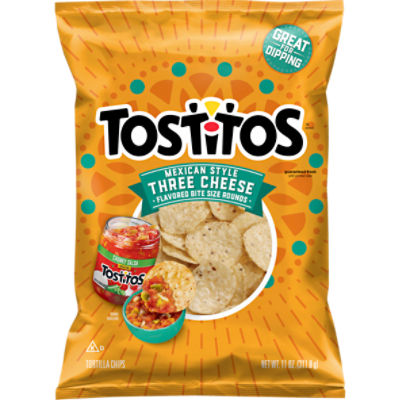 Tostitos Tortilla Chips, Mexican Style Three Cheese Flavored, 11 Oz ...