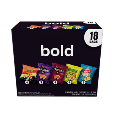 Frito Lay Snacks Bold Mix, Variety Packs, 17 Oz, 18 Count - Fairway