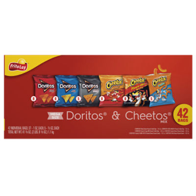 Frito Lay Snack Doritos & Cheetos Mix. Variety. 41 3/8 Oz, 42 Count ...