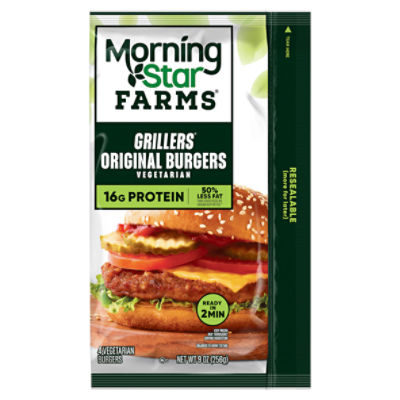 MorningStar Farms Grillers Original Veggie Burgers, 4 count, 9 oz