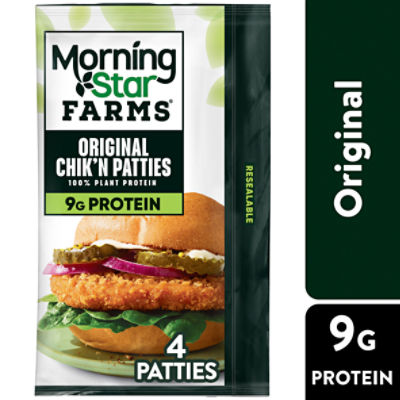 MorningStar Farms Original Meatless Chicken Patties, 10 oz, 4 Count
