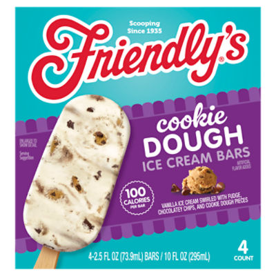 Friendlys Cookie Dough Ice Cream Bars 4ct Shoprite 0975