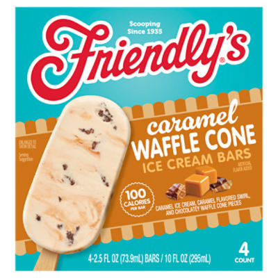 Friendly's Caramel Waffle Cone Ice Cream Bars 4ct - ShopRite