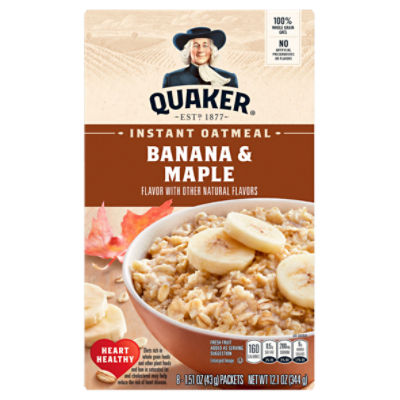 Quaker Instant Oatmeal Banana & Maple 1.51 Oz 8 Count