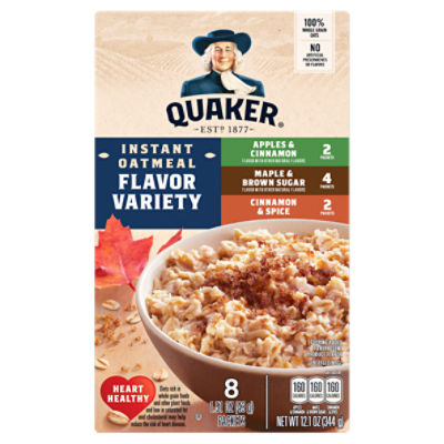 Quaker Flavor Variety Instant Oatmeal, 1.51 oz, 8 count - The Fresh Grocer