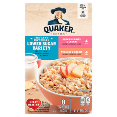 Quaker Instant Oatmeal Low Sugar Fruit and Cream Variety 8.4 Oz - Fairway
