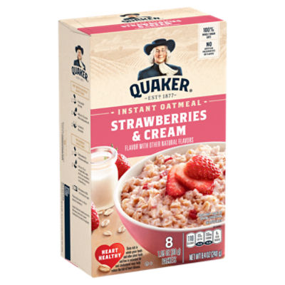 Quaker Fruit & Cream, Strawberries & Cream Flavor, Instant Oatmeal