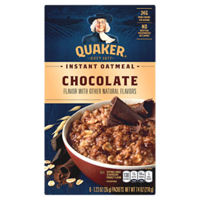 Quaker Chocolate Instant Oatmeal, 1.23 oz, 6 count - The Fresh Grocer