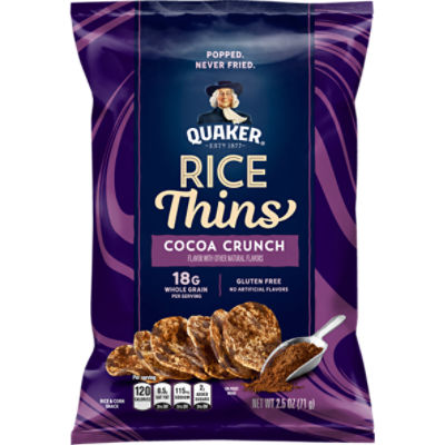 Quaker Rice Thins Cocoa Crunch Rice & Corn Snack, 2.5 oz - ShopRite
