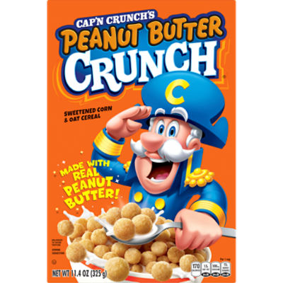 Cap'n Crunch's Peanut Butter Crunch Sweetened Corn & Oat Cereal, 11.4 ...