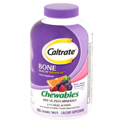 Caltrate 600+D3 Plus Minerals Cherry, Orange & Fruit Punch Tablets ...
