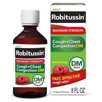 Robitussin Maximum Strength Adult Cough+Chest Congestion DM Liquid, For ...