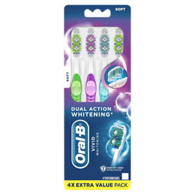 Oral-B Vivid Whitening Manual Toothbrush, Soft, 4 Count
