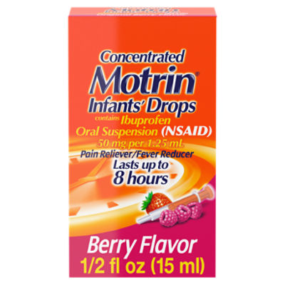 Infants' Motrin Concentrated Drops, Fever Reducer, Ibuprofen, Berry ...
