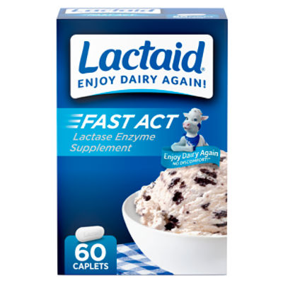 Lactaid Fast Act Lactose Intolerance Caplets, 60 Travel Packs of 1-ct ...