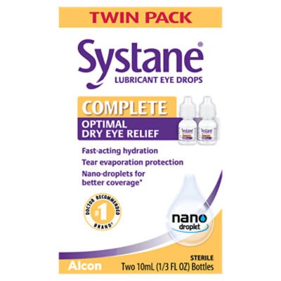 Systane Complete Optimal Dry Eye Relief Lubricant Eye Drops Twin Pack ...