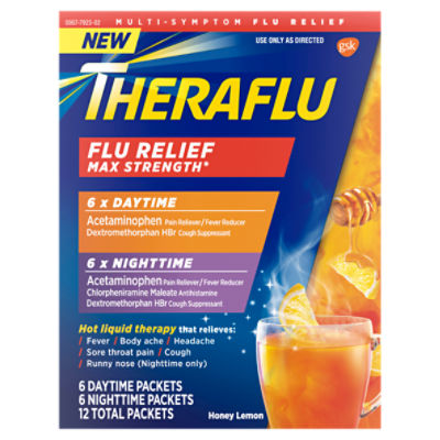 Gsk Theraflu Flu Relief Max Strength Honey Lemon Daytime + Nighttime ...