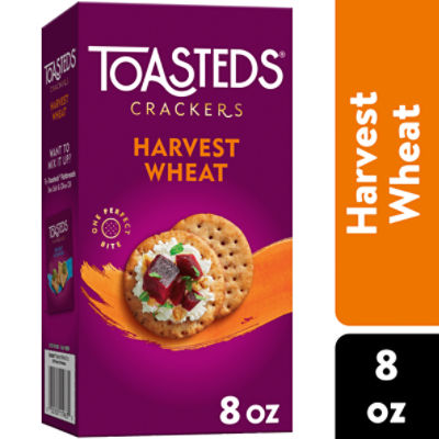 Toasteds Harvest Wheat Crackers, 8 oz