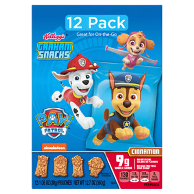 Kellogg's Paw Patrol Cinnamon Graham Snacks, 1.06 oz, 12 count