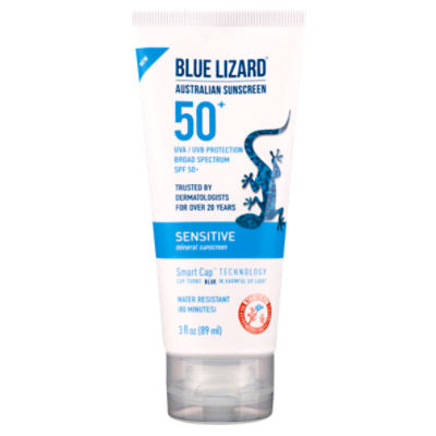Blue Lizard Sensitive Broad Spectrum Australian Sunscreen, SPF 50+, 3 fl oz