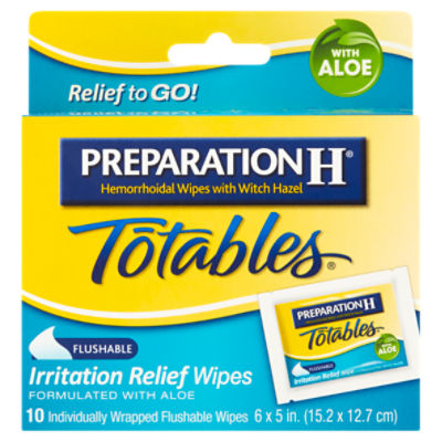 Preparation H Totables Flushable Hemorrhoidal Wipes with Witch Hazel ...
