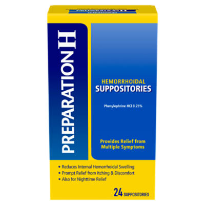 Preparation H Hemorrhoidal Suppositories, 24 count - ShopRite