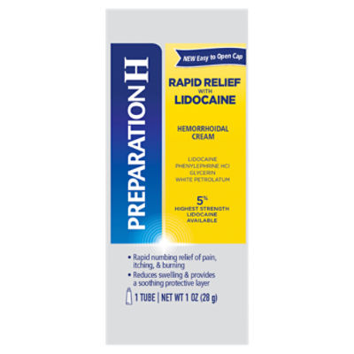 Preparation H Rapid Relief with Lidocaine Hemorrhoidal Cream, 1 oz ...