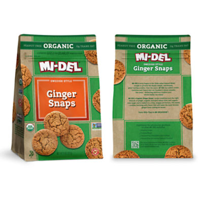 Mi-Del Organic Swedish Style Ginger Snaps Cookies, 8 oz