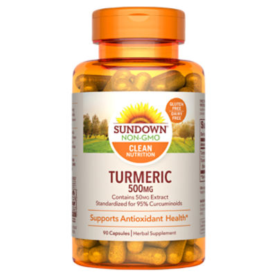 Sundown Turmeric Supplement, 500 mg, Supports Antioxidant Health, 90 ...