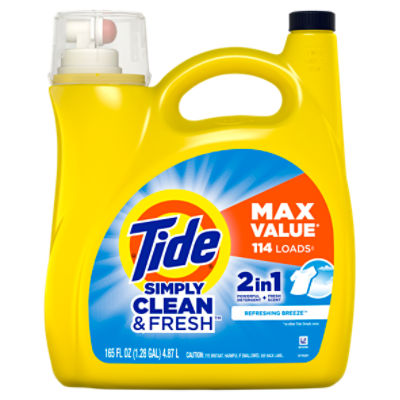 Tide Simply Clean & Fresh Liquid Laundry Detergent, Refreshing Breeze ...
