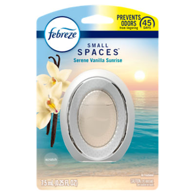 Febreze Small Spaces Serene Vanilla Sunrise Air Freshener, 0.25 fl oz ...