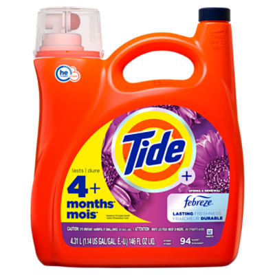 Tide Plus Febreze Freshness Spring & Renewal HE Turbo Clean Liquid ...