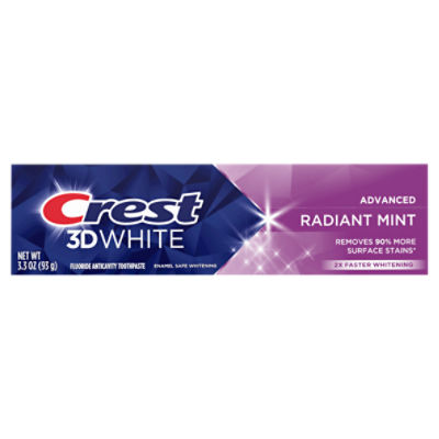 Crest 3D White Advanced Radiant Mint Fluoride Anticavity Toothpaste, 3.3 oz - The Fresh Grocer