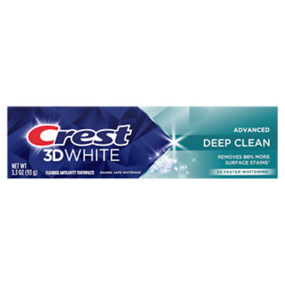 Crest 3D White Advanced Deep Clean Fluoride Anticavity Toothpaste, 3.3 ...