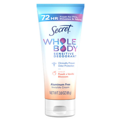 Secret Whole Body Deodorant Invisible Cream, 3.0 oz - ShopRite