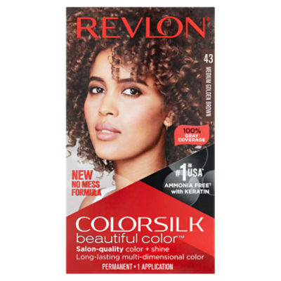 Revlon ColorSilk Beautiful Color 43 Medium Golden Brown Permanent Hair ...