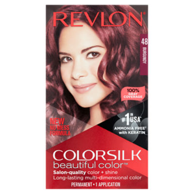 Revlon ColorSilk Beautiful Color 48 Burgundy Permanent Haircolor, 1 ...