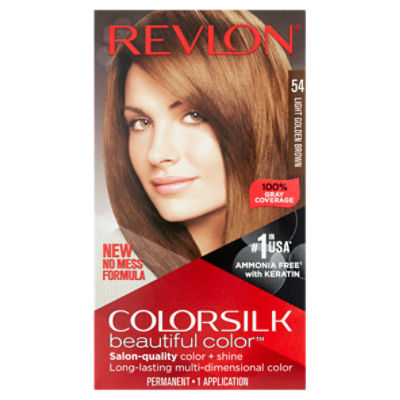 Revlon ColorSilk Beautiful Color 54 Light Golden Brown Permanent ...