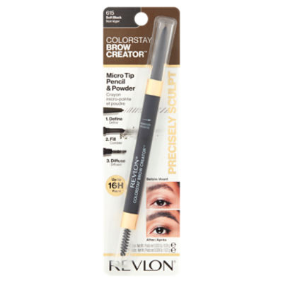 Revlon ColorStay Brow Creator 615 Soft Black Micro Tip Pencil & Powder ...