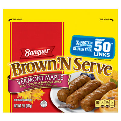 Banquet Brown N Serve Vermont Maple Fully Cooked Sausage Links 32 Oz Fairway