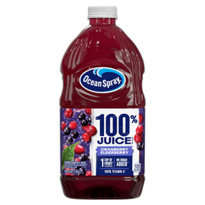 Ocean Spray No Sugar Added Cranberry Elderberry Flavor 100% Juice, 64 ...