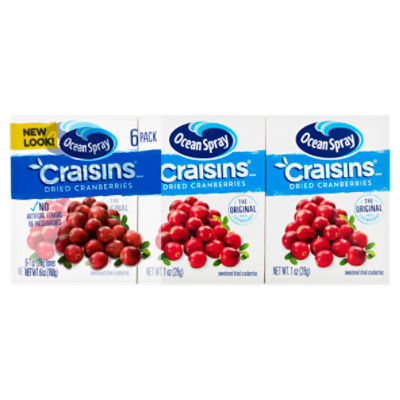 Ocean Spray Craisins The Original Dried Cranberries, 1 oz, 6 count ...